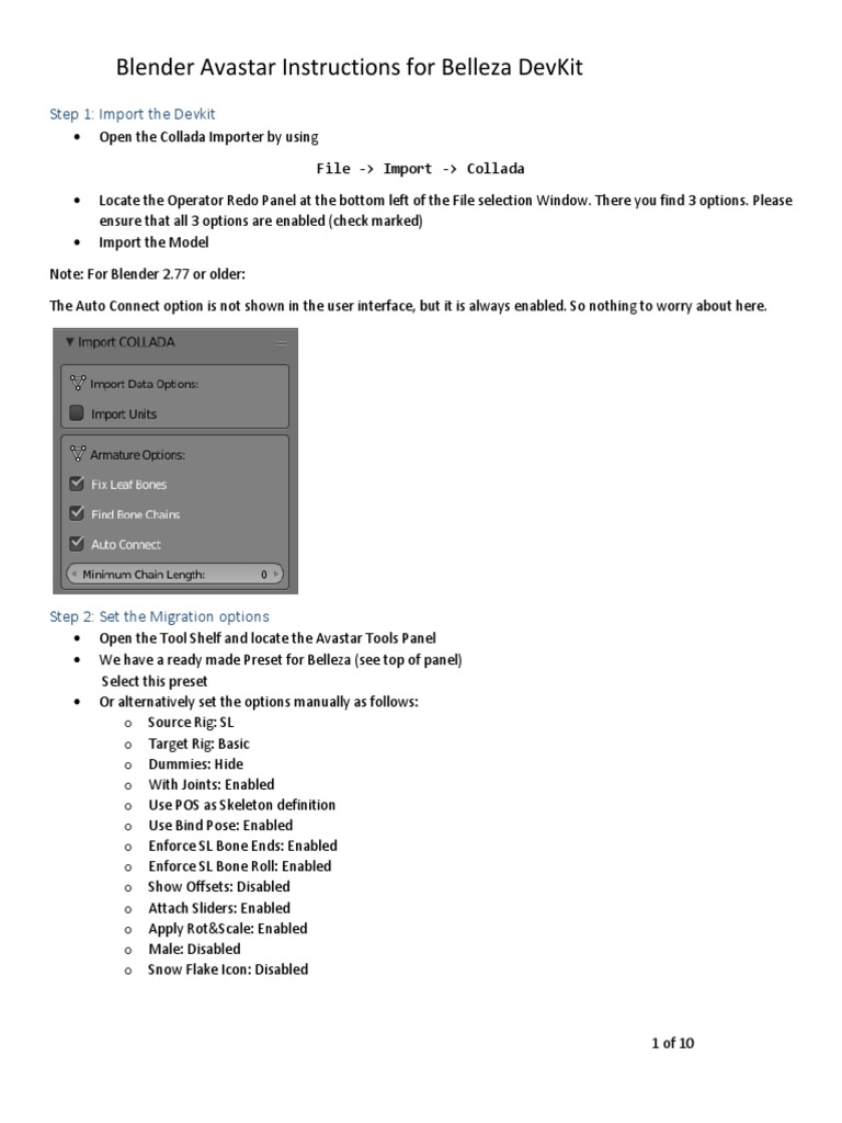 Blender Avastar Instructions For Belleza Dev Kit | PDF | Computer Architecture | Areas Of ...