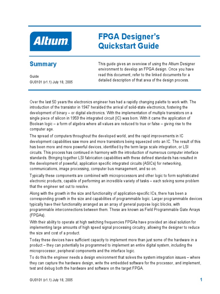 Vhdl Guide Pdf Field Programmable Gate Array Integrated Circuit