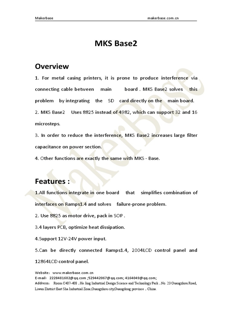 MKS Base2 DataSheet | Download Free PDF | Arduino | Usb