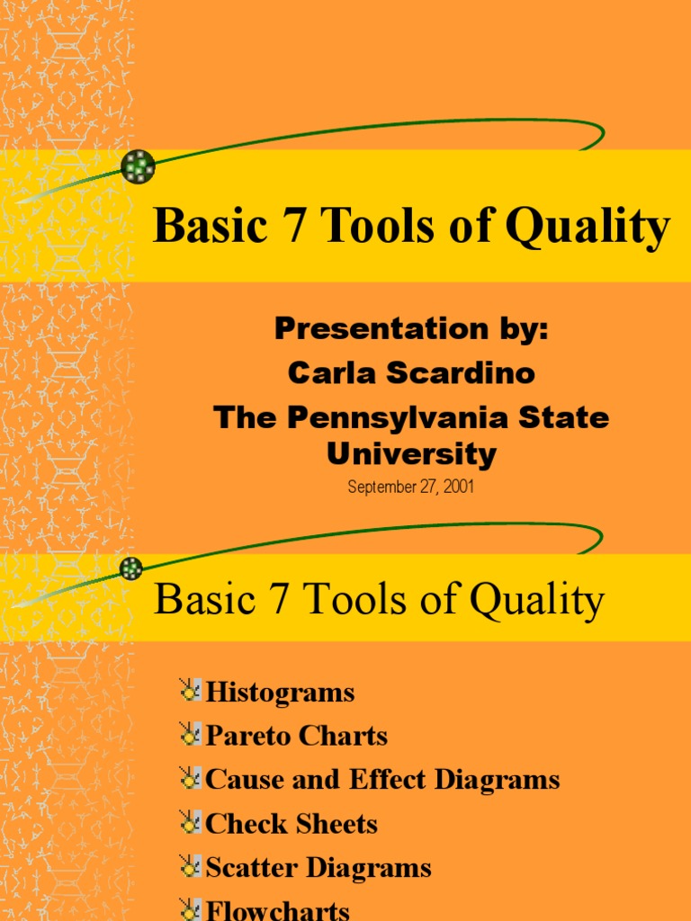 Basic 7 Tools of Quality: Presentation By: Carla Scardino The Pennsylvania State University ...