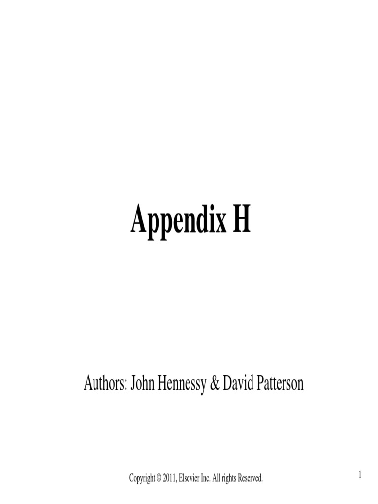 Appendix H: Authors: John Hennessy & David Patterson | Download Free PDF | Integrated Circuit ...