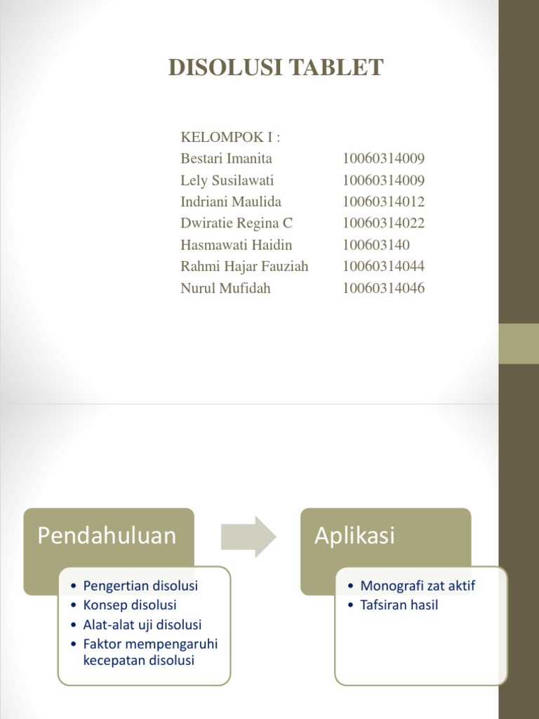 Disolusi Tablet | PDF