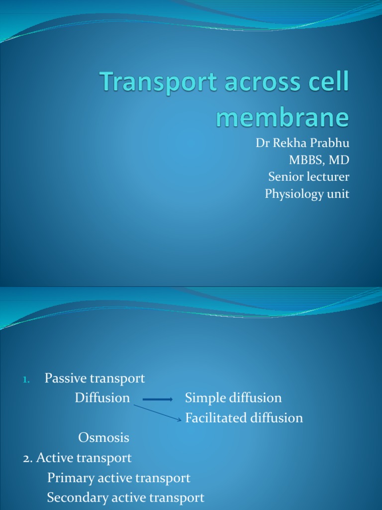 Transport Across Cell Membrane | PDF | Osmosis | Cell Membrane
