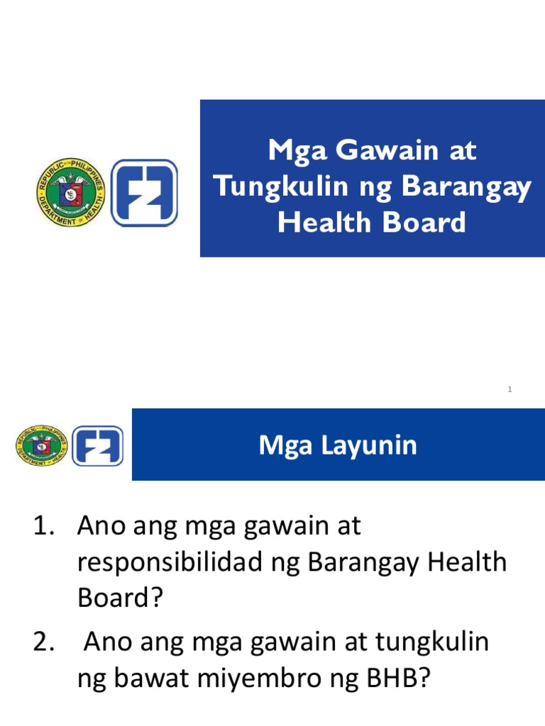 Barangay Health Board | PDF