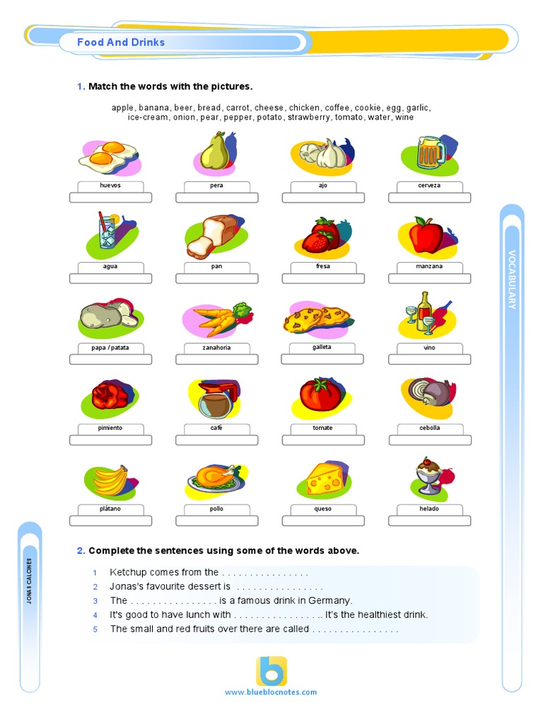 Food Ejercicio De Comida En Inglés Pdf