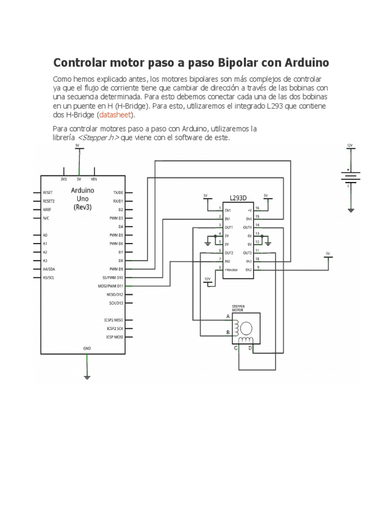 Controlar Motor Paso A Paso Bipolar Con Arduino | PDF | Arduino ...