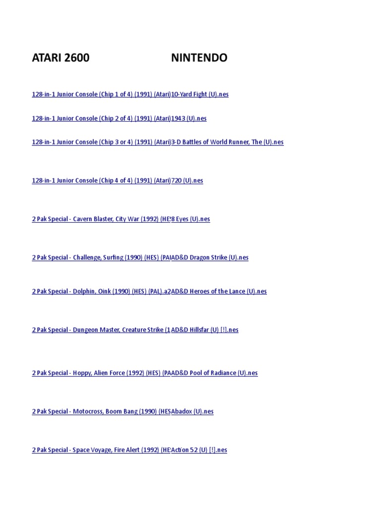 G-Box Retro Gaming Station - Game List | PDF