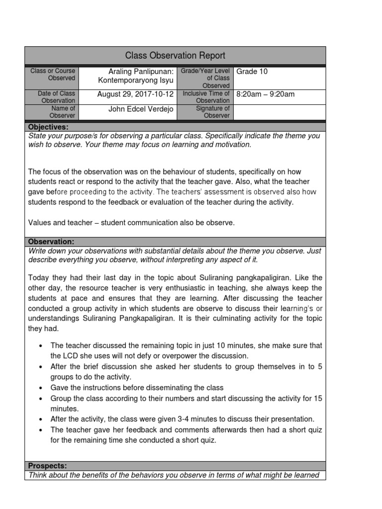 sample-of-observation-report-format-5-sample-safety-observation