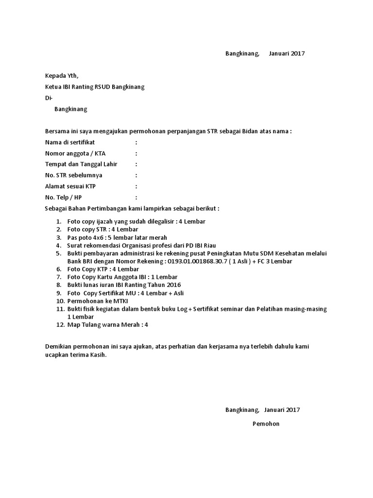 Permohonan UNTUK IBI RANTING | PDF