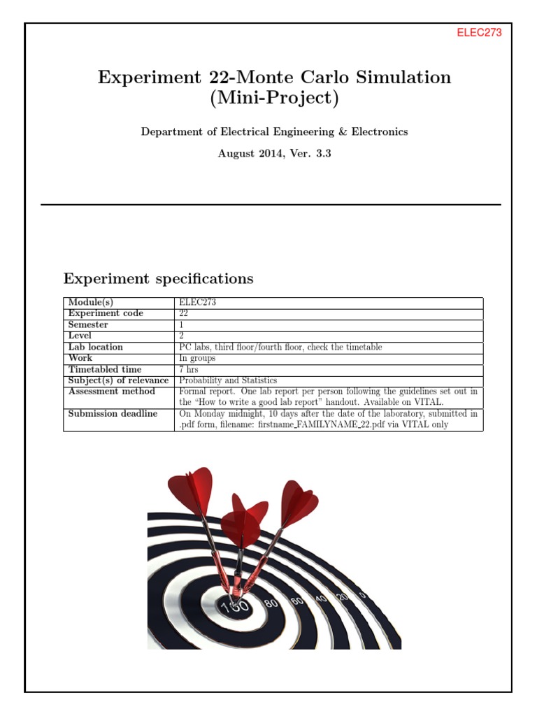 Experiment 22-Monte Carlo Simulation (Mini-Project) | PDF | Monte Carlo ...