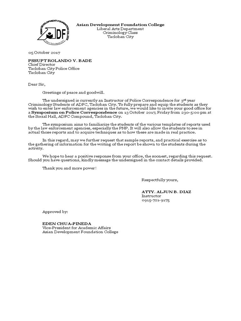 ADFC Letter To PNP | PDF