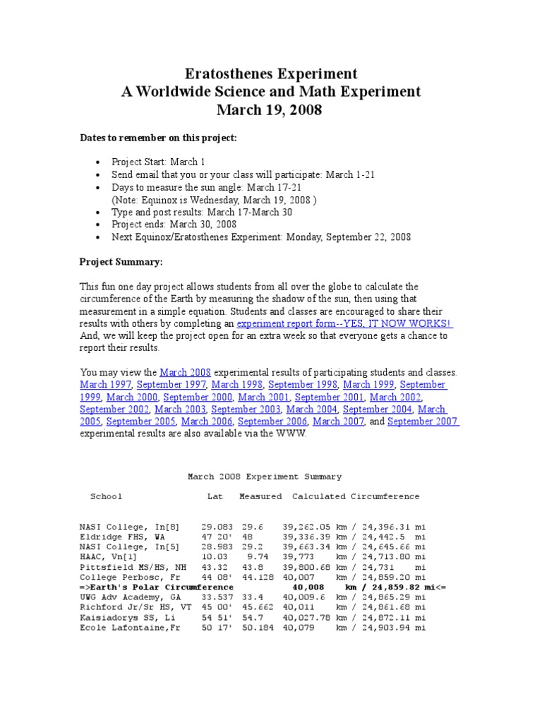 Eratosthenes Experiment | Cartography | Geography