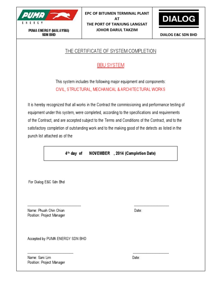Coc Format-Bbu Sys | PDF