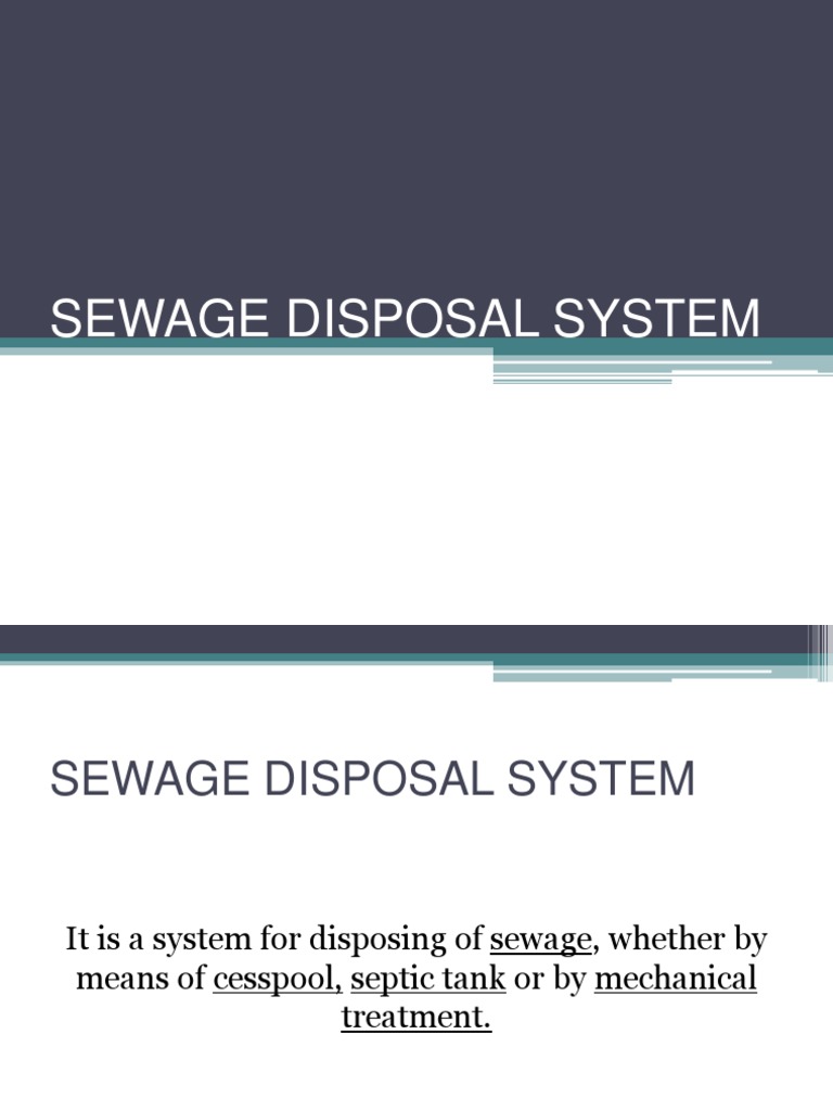 Overview of Sewage Disposal Systems | PDF