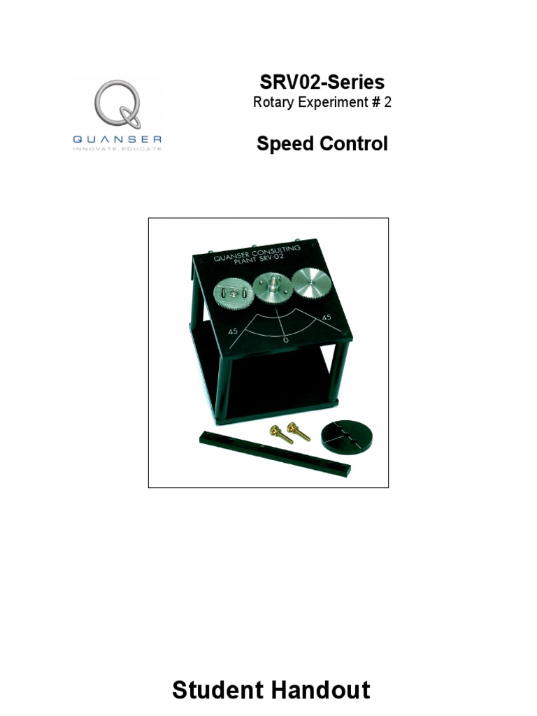 SRV02 Exp2 Speed Control | PDF | Electrical Engineering | Electromagnetism