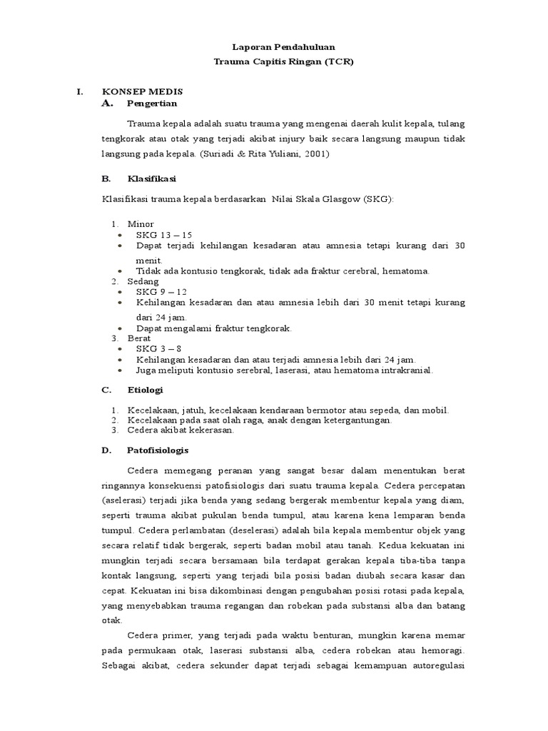 LP Trauma Capitis Ringan | PDF