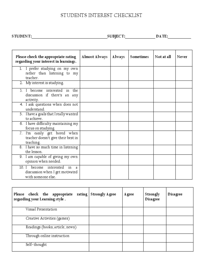 Artifact 4 Checklist | PDF | Educational Psychology | Psychology