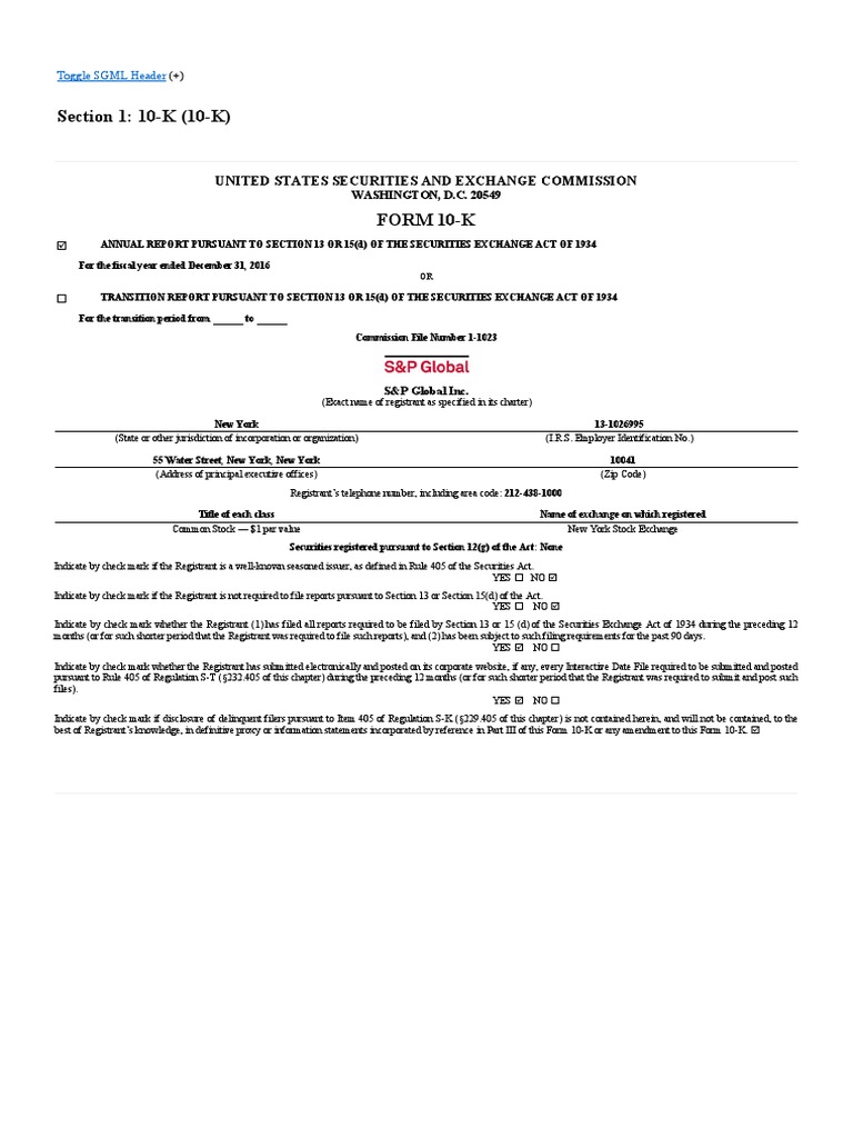 Section 1 10 K 10 K United States Securities And Exchange