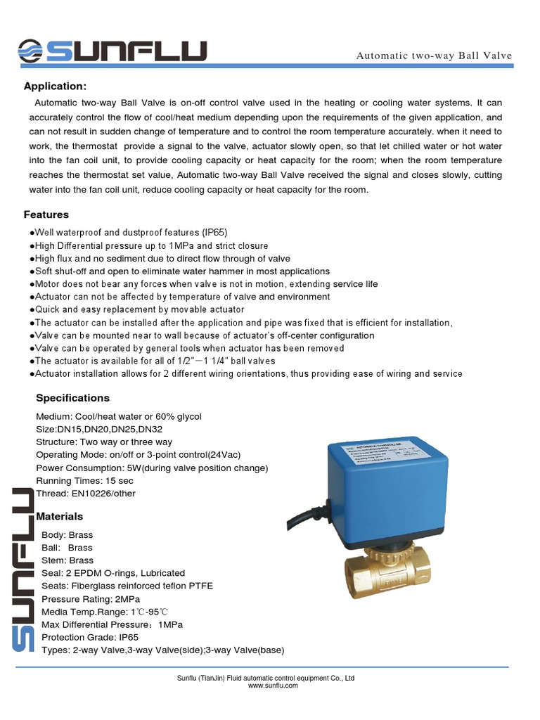 China Automatic 2-Way Ball Valve | PDF | Valve | Actuator