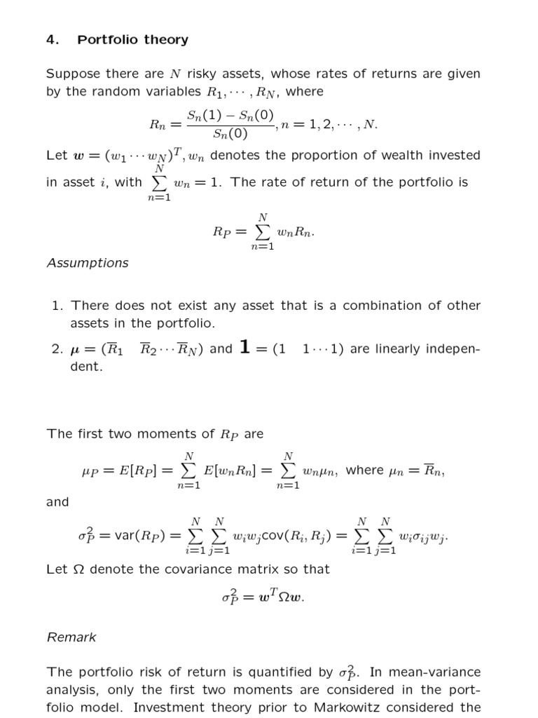 Fin Econ 05 | PDF | Modern Portfolio Theory | Standard Deviation