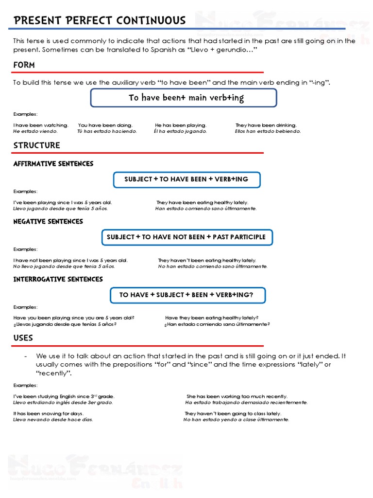 Present Perfect Continuous | PDF