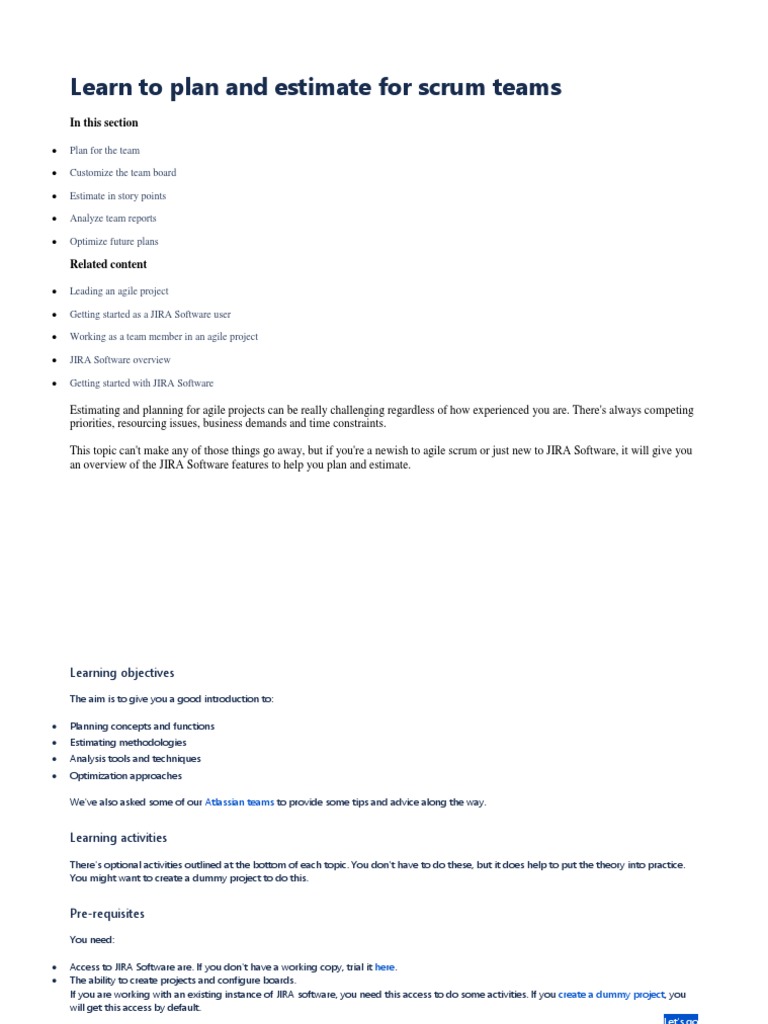 Learn To Plan and Estimate For Scrum Teams: in This Section | PDF ...