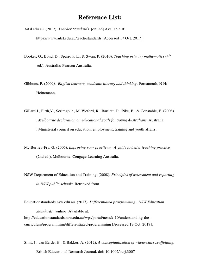 Edfd Reference List | PDF