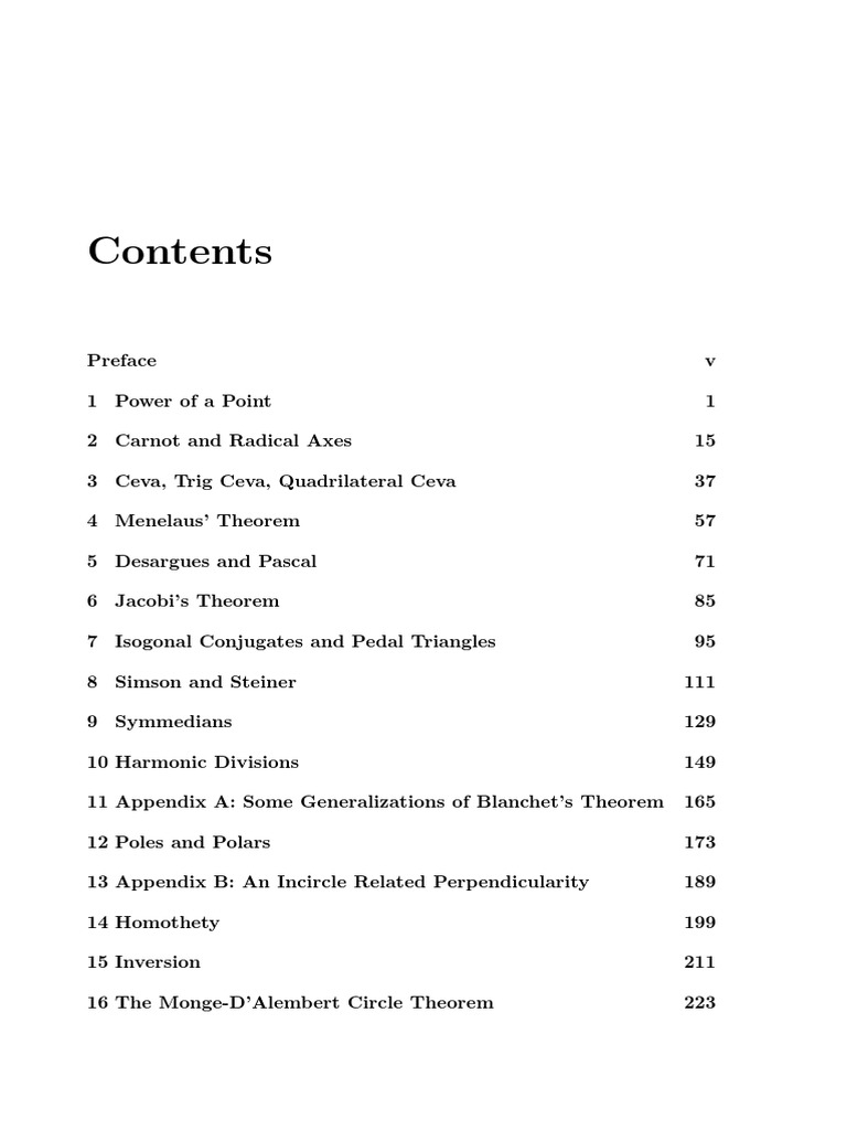 Lemmas in Olympiad Geometry Toc | PDF