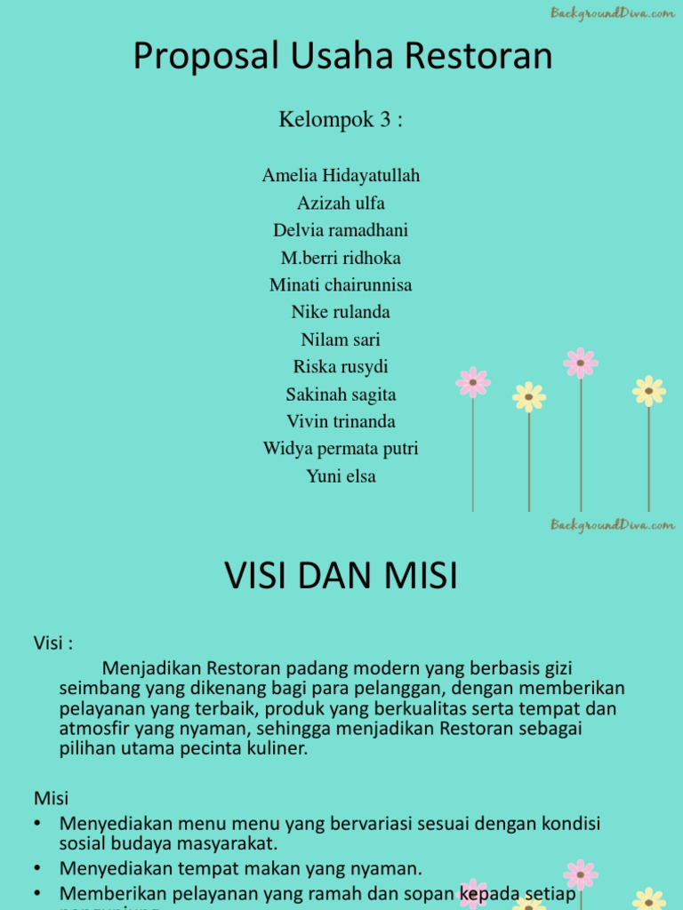 Proposal Restoran Padang Modern | PDF | Memasak, Makanan, & Anggur