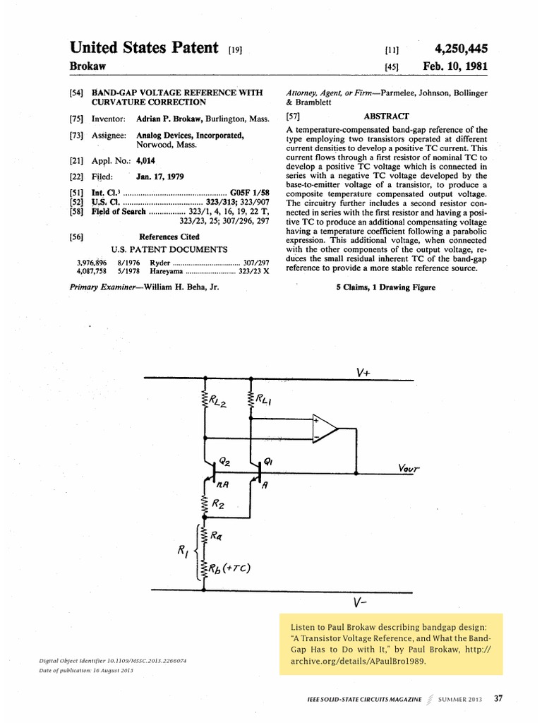 Listen To Paul Brokaw Describing Bandgap Design: "A Transistor Voltage ...