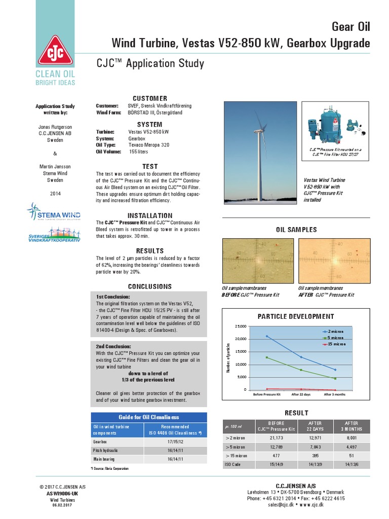 Wind Gear Oil Wind Turbine Vestas V52 850 KW Gearbox Upgrade BÖRSTAD Wind Farm ASWI9006UK | PDF ...
