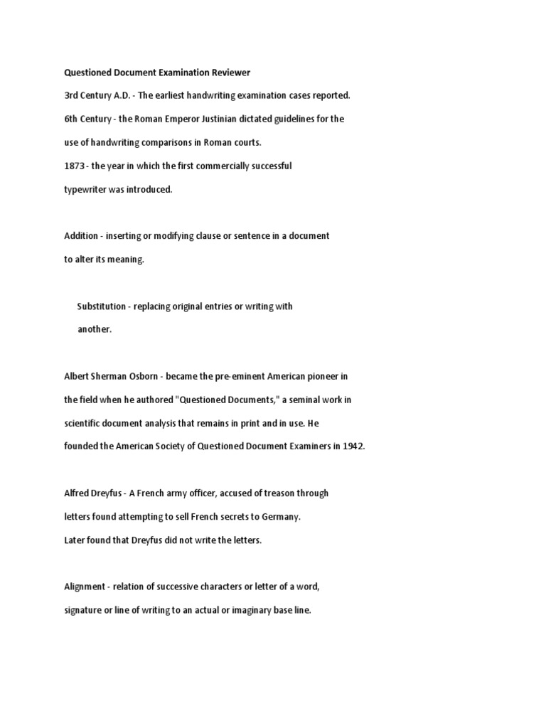 Questioned Document Examination | Download Free PDF | Typewriter | Graphology