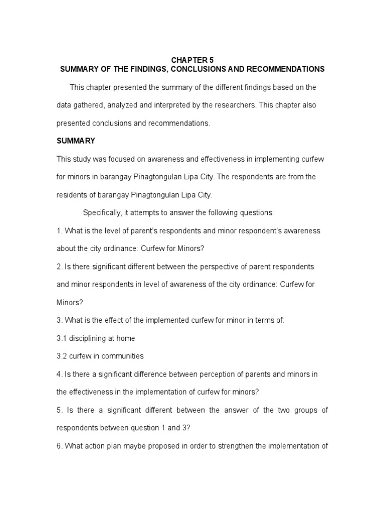Assessing Awareness and Effectiveness of a Curfew Ordinance for Minors ...
