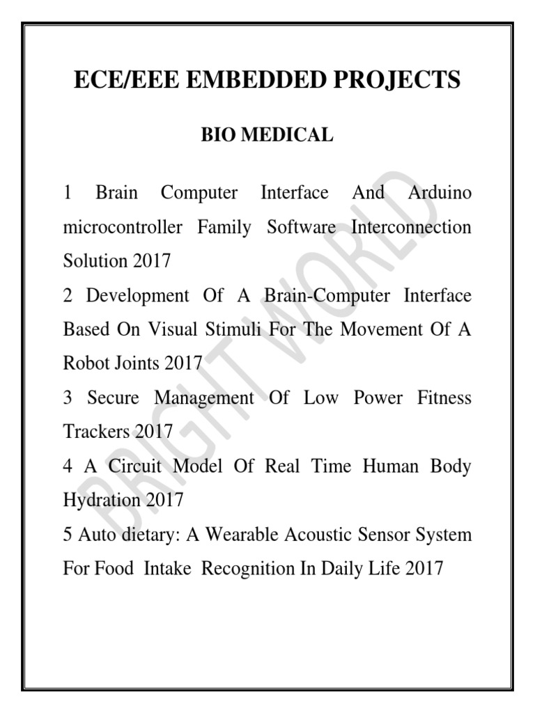 Embedded Biomedical Projects | PDF