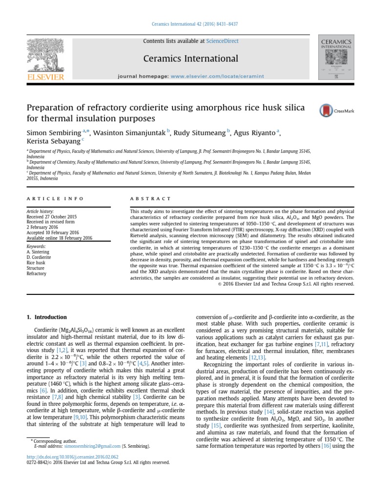 Ceramics International: Simon Sembiring, Wasinton Simanjuntak, Rudy ...