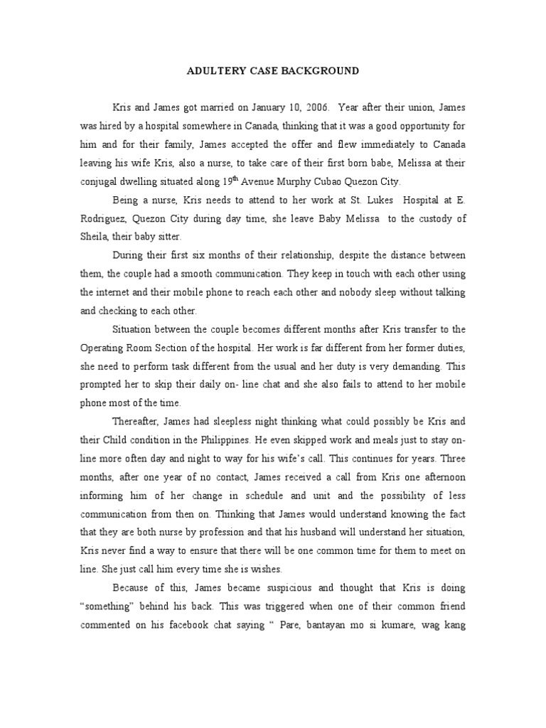 Adultery Case Background | PDF