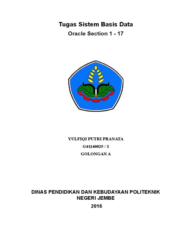 Tugas Sistem Basis Data Oracle Section 1 | PDF