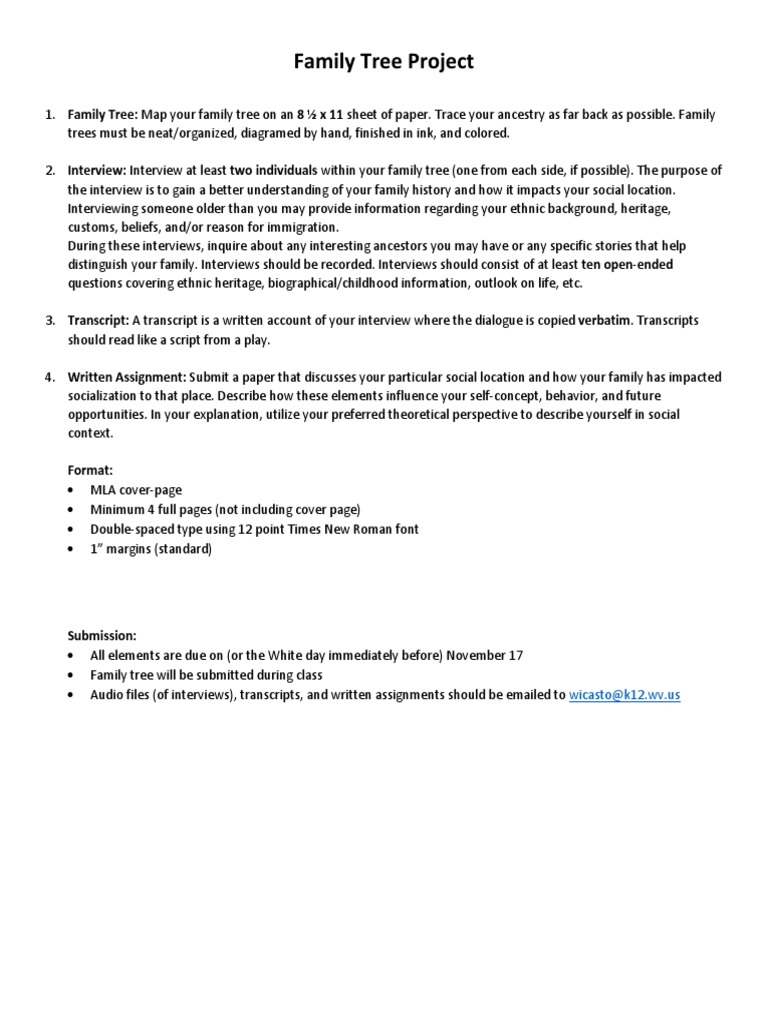 Family Tree Project | PDF