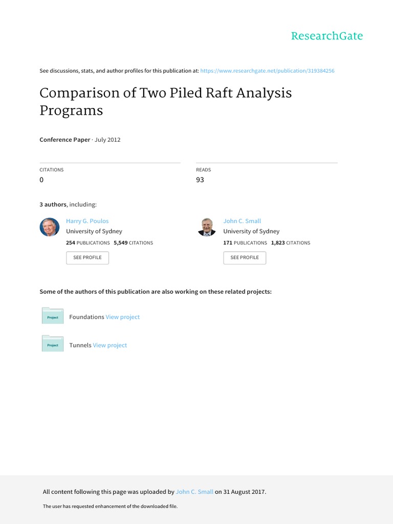 Comparison of Two Piled Raft Analysis Programs | PDF | Deep Foundation ...