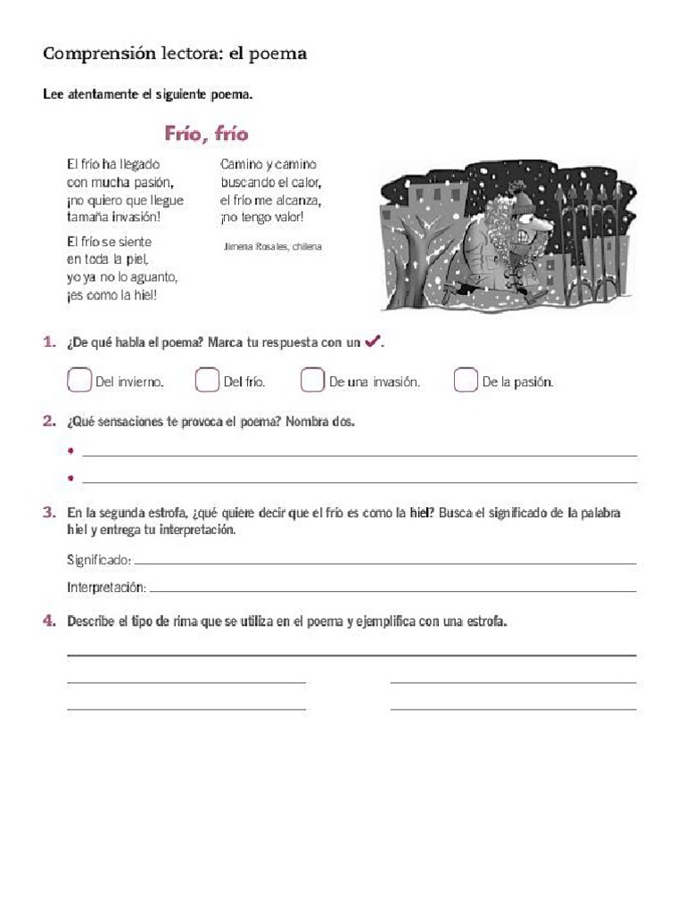 Comprensión Lectora Poema