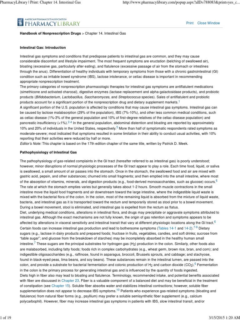 Chapter 14. Intestinal Gas | PDF | Bloating | Flatulence