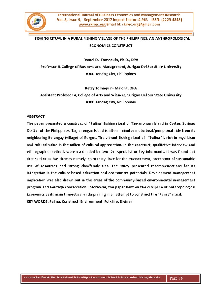 Palina Fishing Ritual in the Philippines | PDF | Folklore | Sustainability