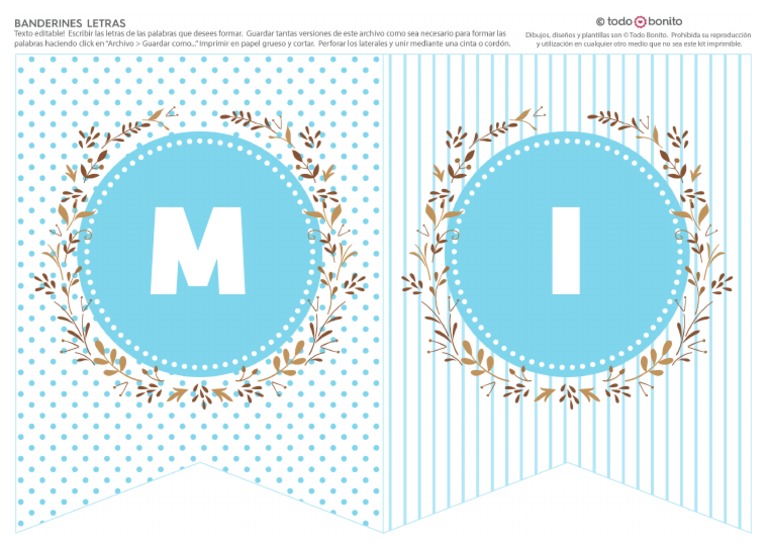 Banderines Letras TEXTO EDITABLE | PDF