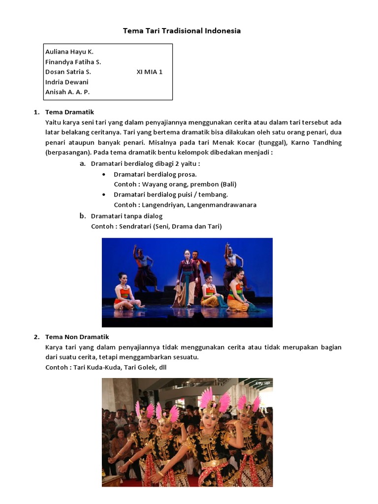 Tema Tari Tradisional Indonesia | PDF