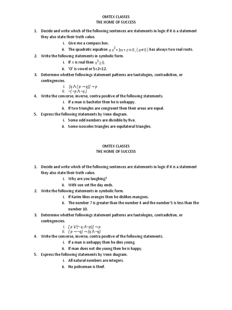 Logic Test | PDF | Teaching Methods & Materials