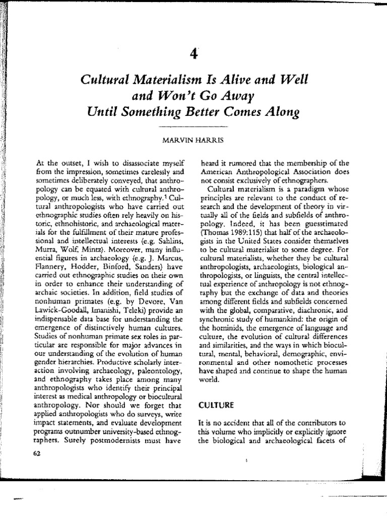 Cultural Materialism | PDF