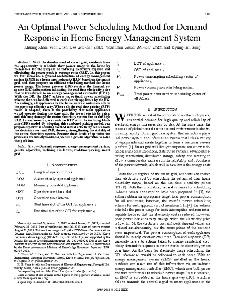 An Optimal Power Scheduling Method For Demand Response in Home Energy ...