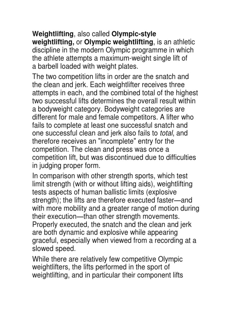 Weightlifting | PDF