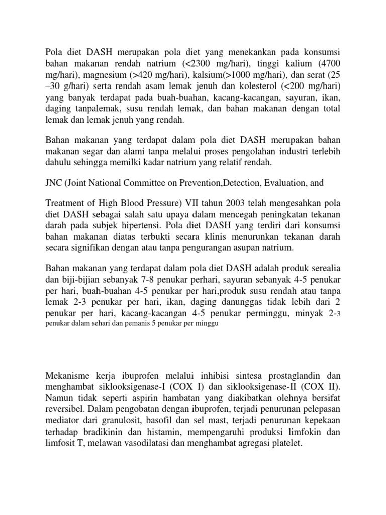 Pola Diet DASH Merupakan Pola Diet Yang Menekankan Pada Konsumsi Bahan ...