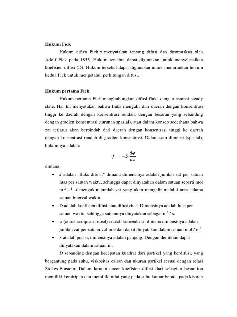 Hukum Fick | PDF